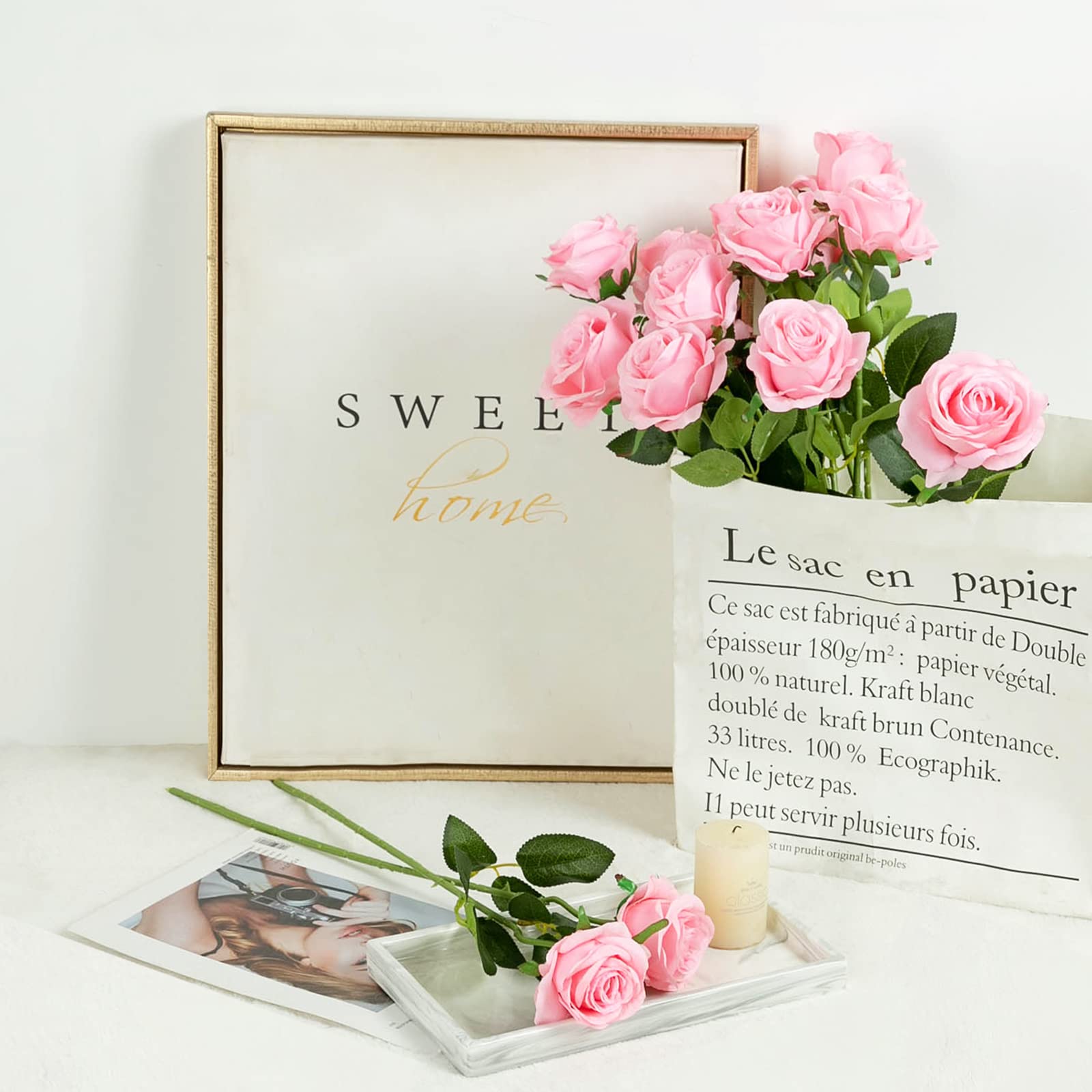 High Quality Velvet Rose&Cloth Rose Fake Rose Fake Flowers Artificial ...