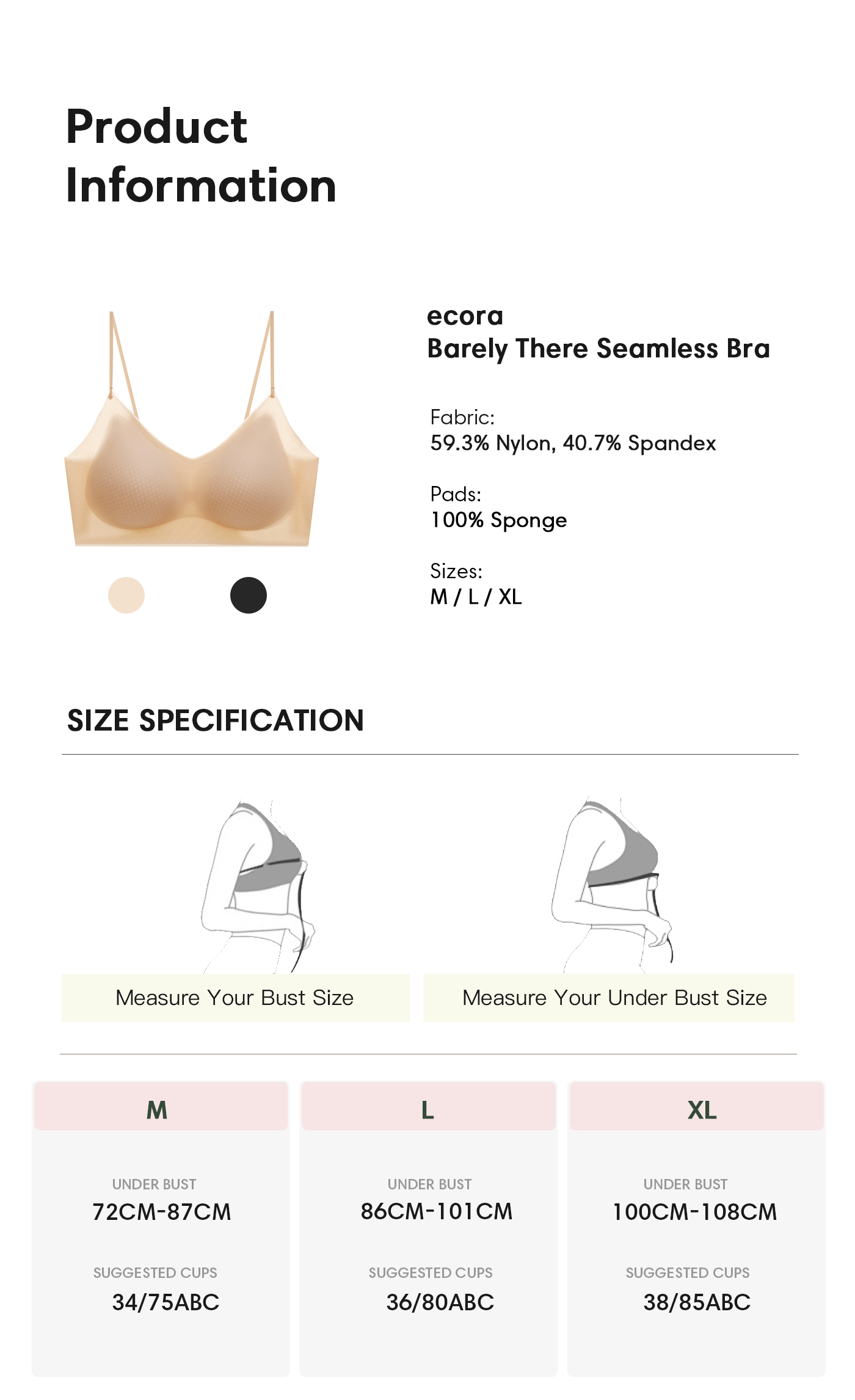 ecora | Barely There Seamless Silk Bra Wireless Push-up Bra, Ice Silk Cooling Fabrics Bra for ...