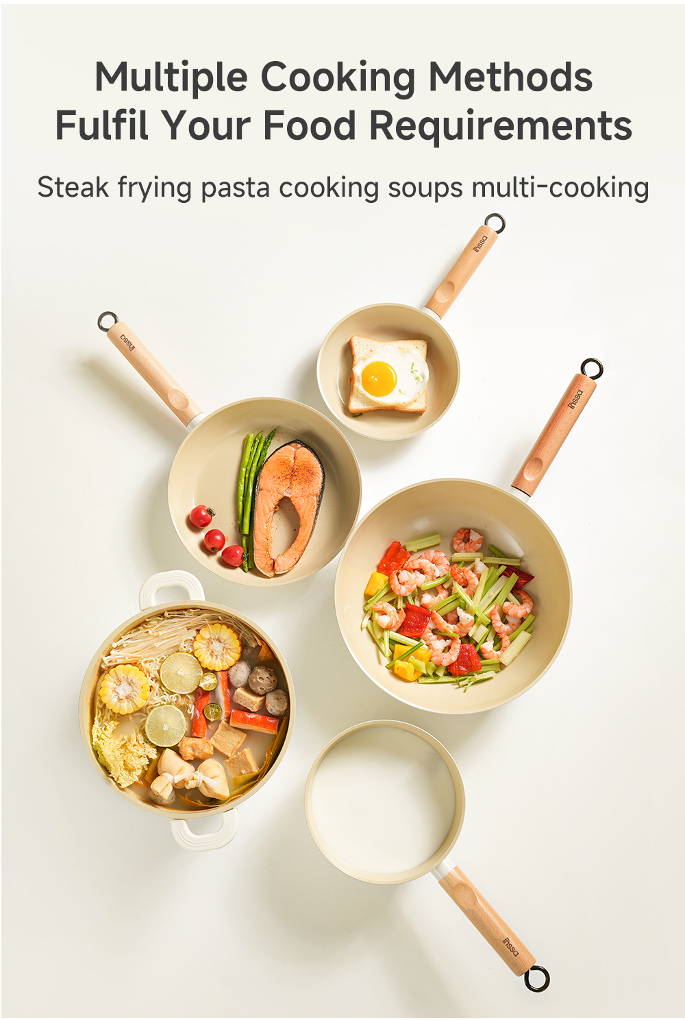 INSSA Non-Stick Frying Pan Upgrade Ceramic Coated Cookware Suitable for ...