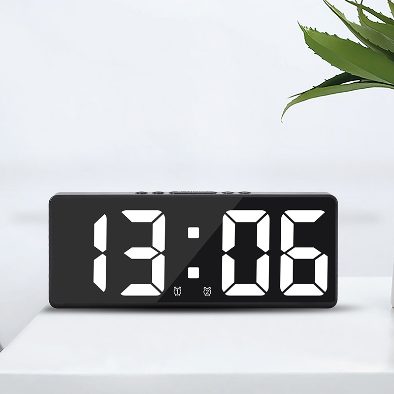 Digital Alarm desk Clock LED Clock with Temperature Electronic Table ...
