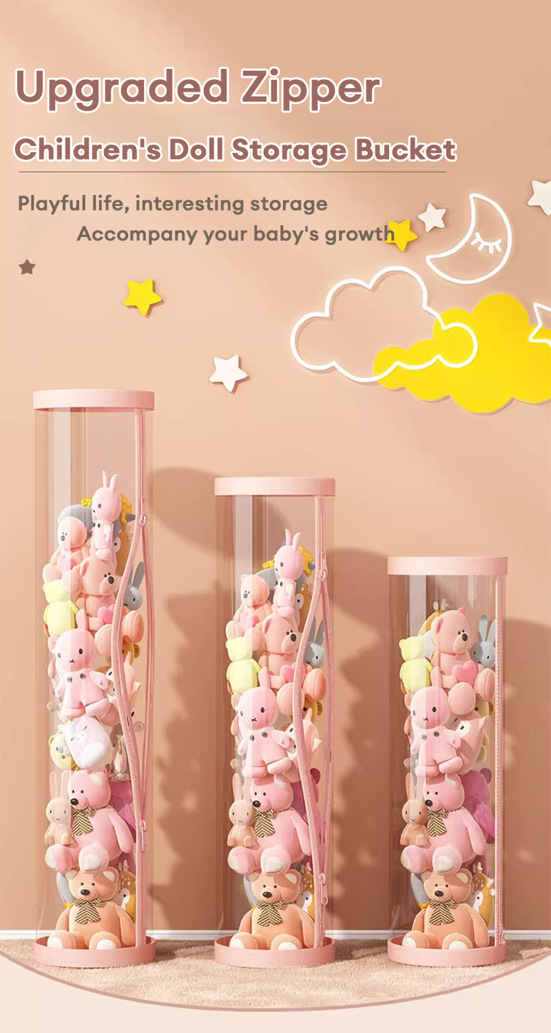 Trove Stuffed Toy Organizer Toy Storage Plushie Doll Storage Bucket Box ...