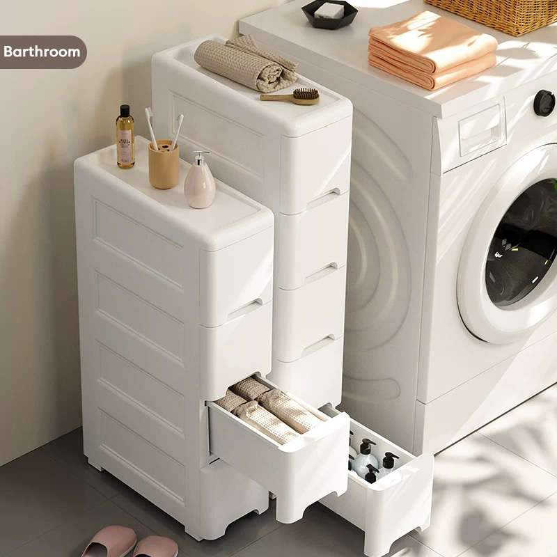 Trove 3-7 Tier Gap Plastic Storage Drawer Cabinet With Wheels Kitchen ...