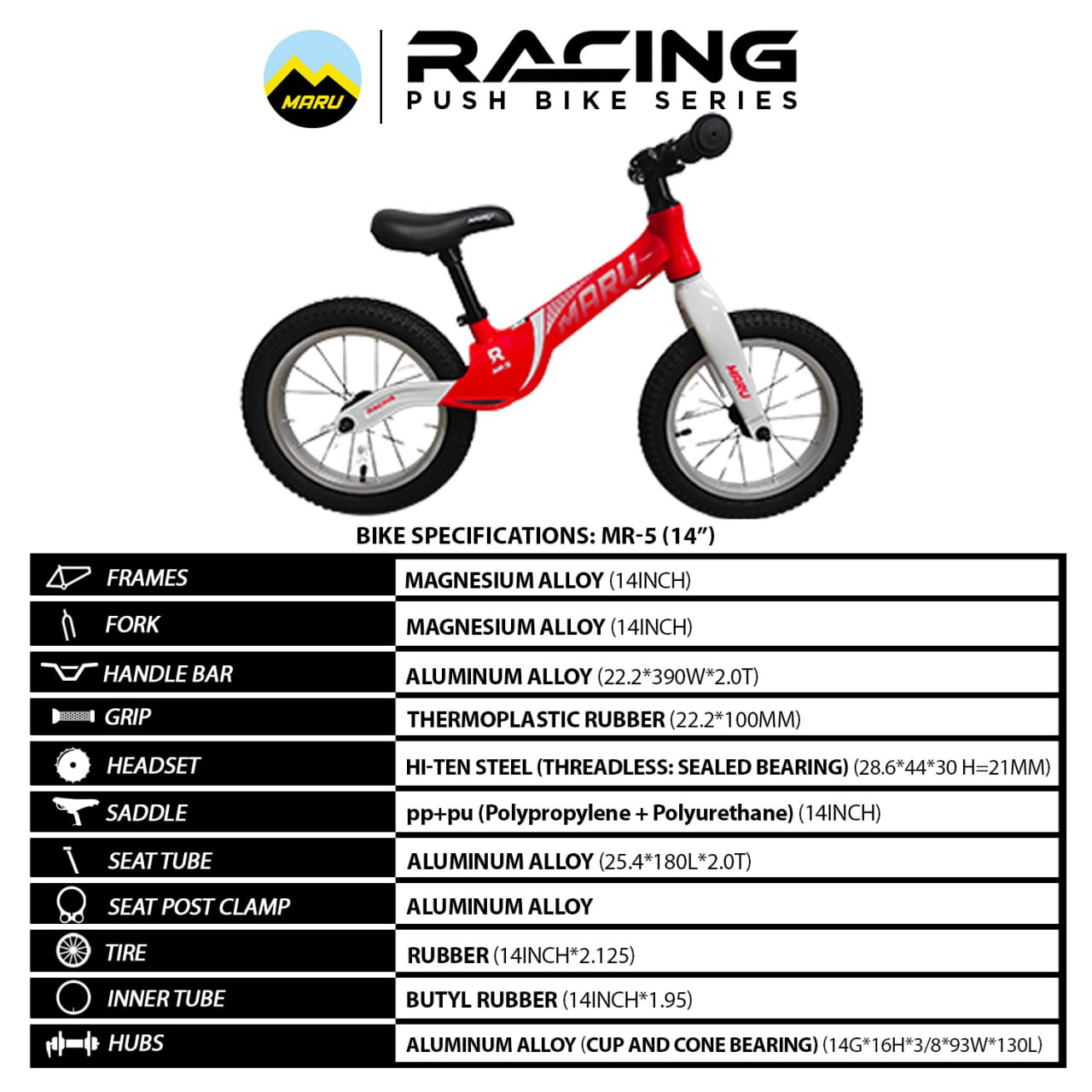 Maru MR-5 Push Bike 14" Alloy | Shopee Philippines