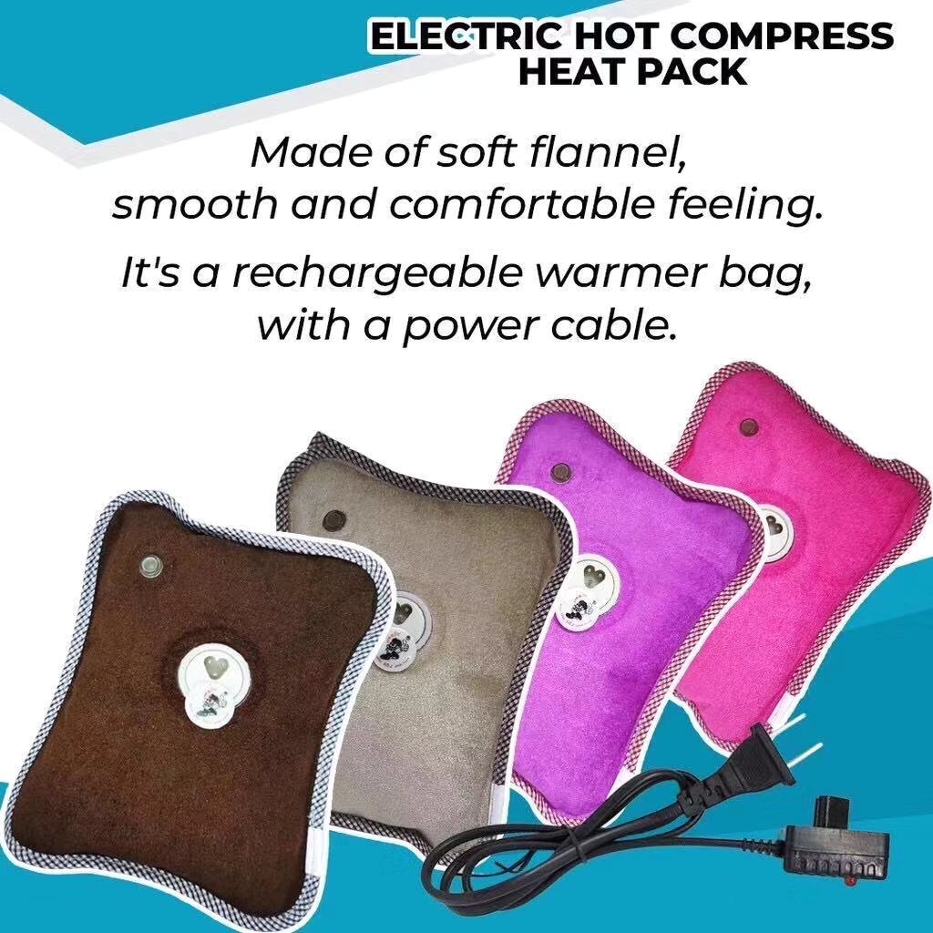 Electric Heating Bag Hot Compress Pack Flannel & Glossy Fabric Charging ...