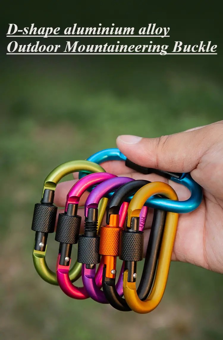 Aluminum Alloy Carabiners - D-Shape Screw Gate Keychain Hooks for ...