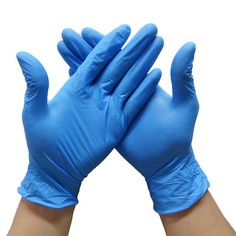 100PCS Gloves Gousehold Disposable Blue Black White vinyl/nitrile blend ...