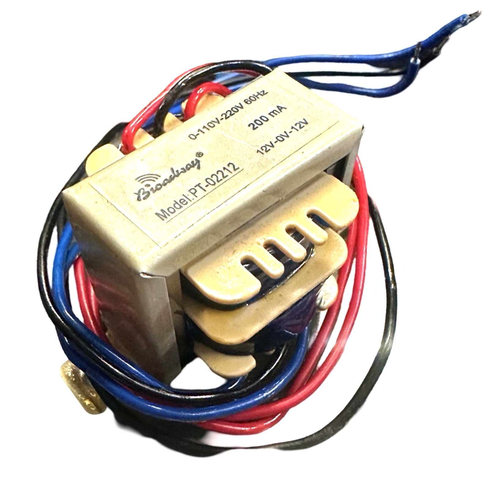 Broadway 200ma 220v to 12v transformer / 200MA 12v X 2 Center Tap ...