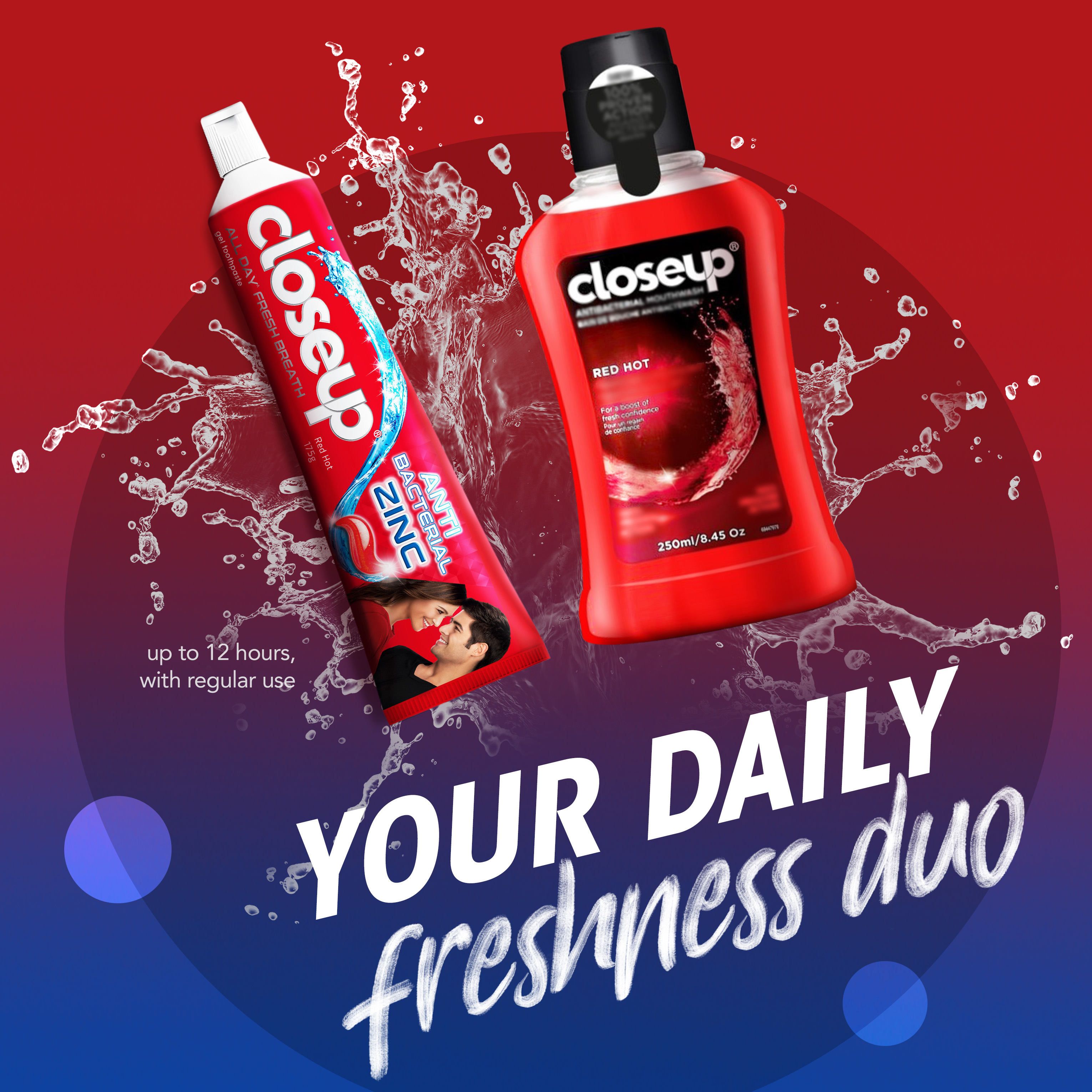 Closeup Gel Toothpaste with Antibacterial Zinc Red Hot 173g Twin Pack ...