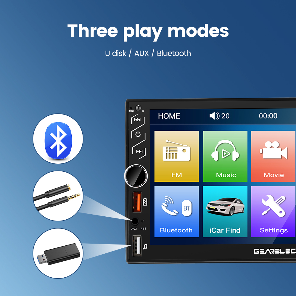 GEARELEC 2 Din Car Stereo With Bluetooth Car RadioTouch Screen Monitor ...