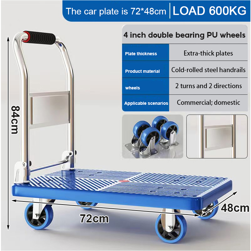 CHIT Push Cart Platform Trolley Heavy Duty Multifunctional Foldable ...