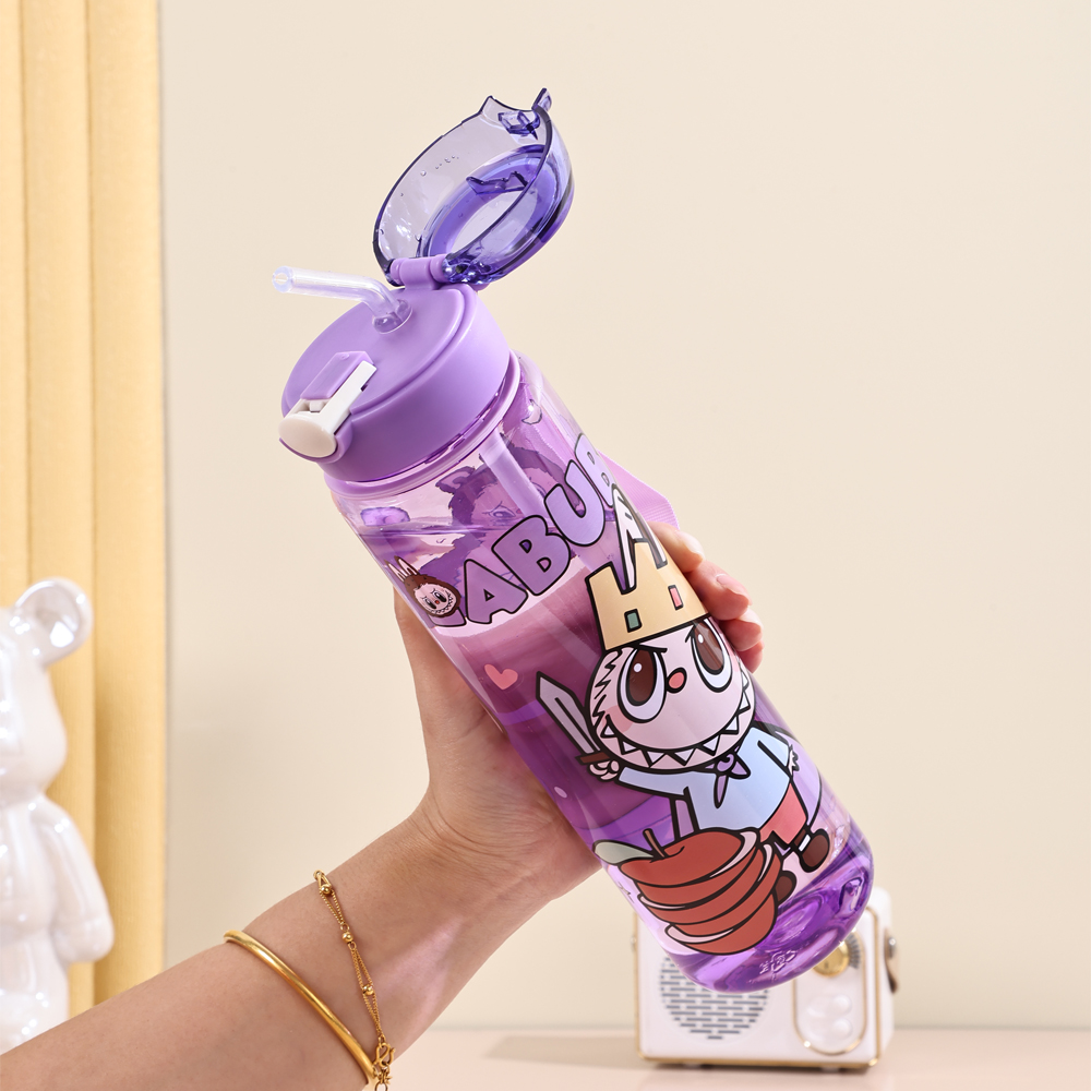800ml Transparent Labubu Water Cup Fun and Colorful Cartoon Design ...