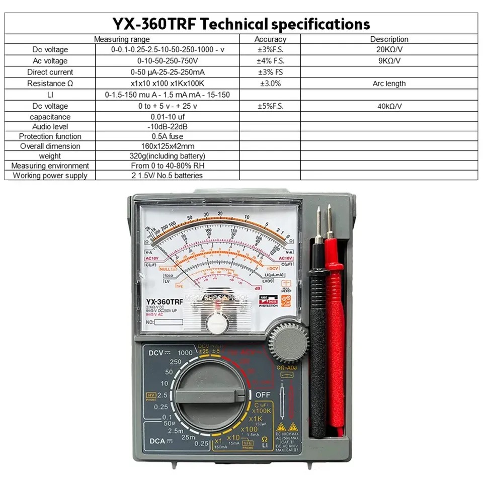 CHUANGCHAO YX360TRF Analog Multi-Tester Multi-Meter Made in JAPAN ...