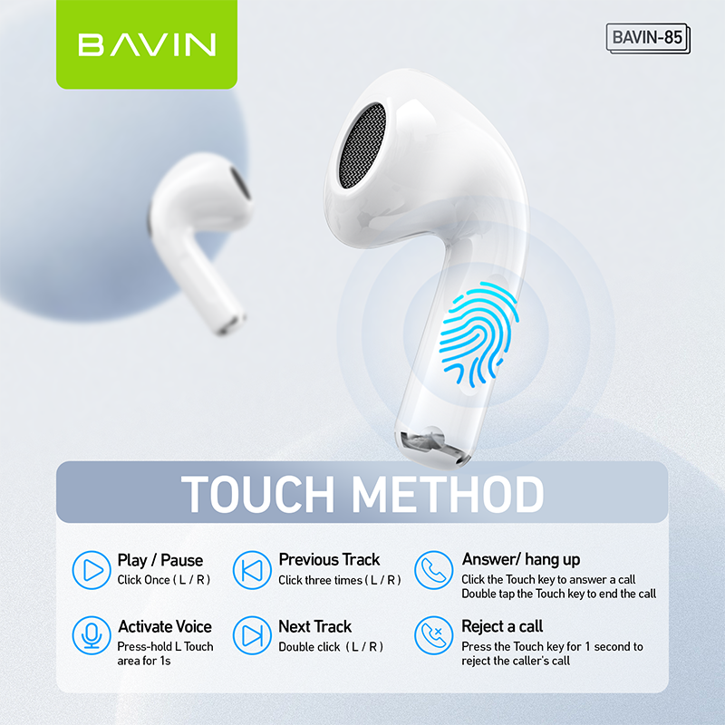 【Christmas Gift】BAVIN BA85 Mini TWS Hi-Fi Bluetooth Wireless Earphones ...
