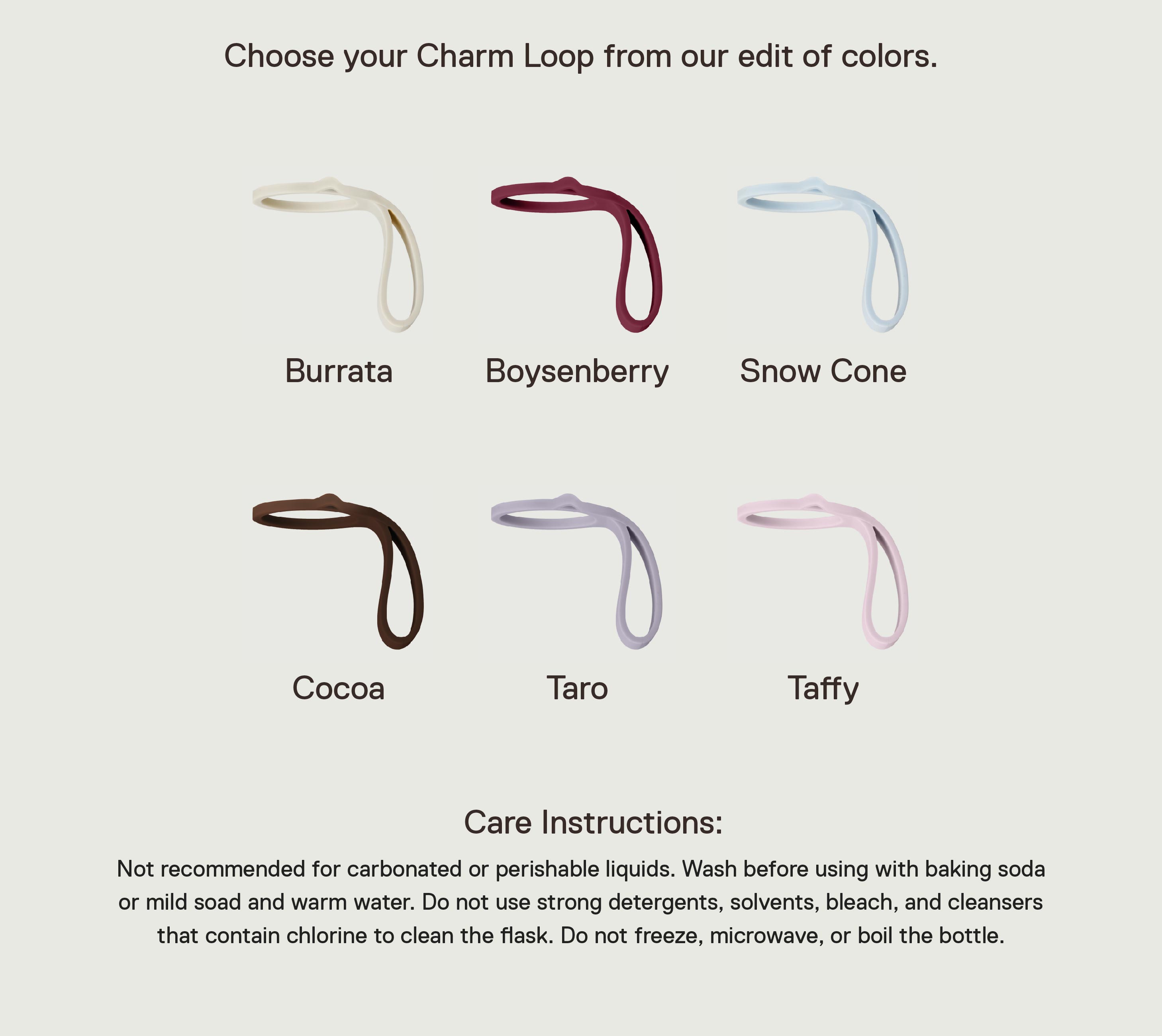 Sunnies Flask Charm Loop (Water Tumbler Accessory Strap Holder ...