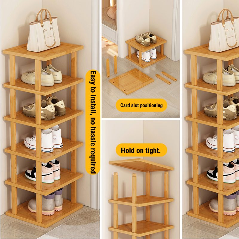 【On Hand】Bamboo Shoe Rack Organizer Wood 5/6/7/8/9Layers Living Room ...