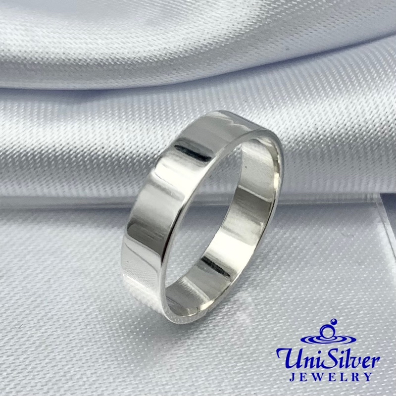Unisilver 925 Sterling Silver Plain Band Ring (LR1065-1001)-Women ...