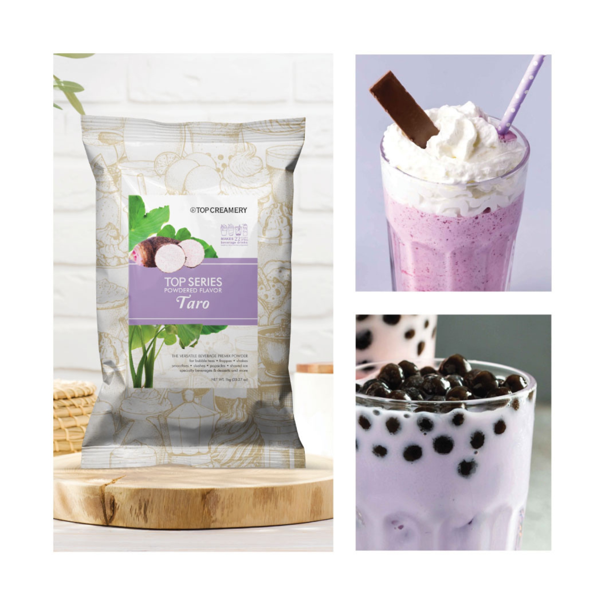 TOP Creamery Top Series Taro Powdered Flavor Beverage Premix 1kg ...
