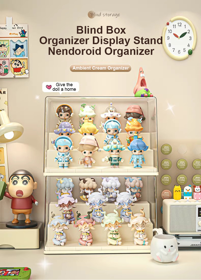 MC&HOME Acrylic Display Box 4 Layers Dust-Proof Storage Stackable ...