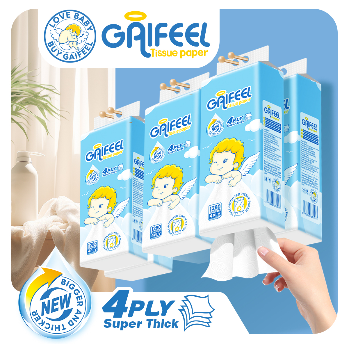 GAIFEEL New High Quality Wall-Mounted Tissue Facial Tissue Paper For ...