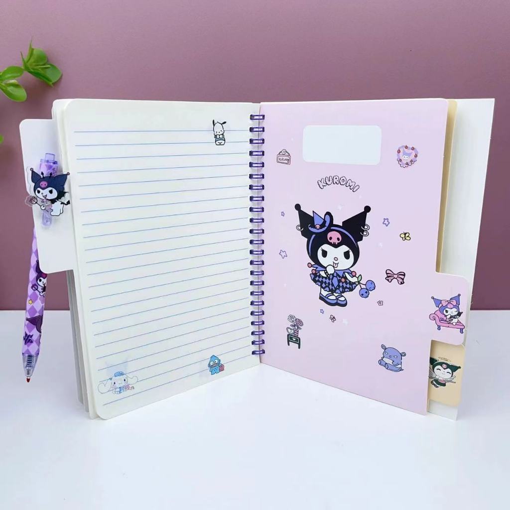 Timi Straw Sanrio Diary Journal Straw Set Kuromi Notebook Student Girl Cartoon Sanrio Handbook ...