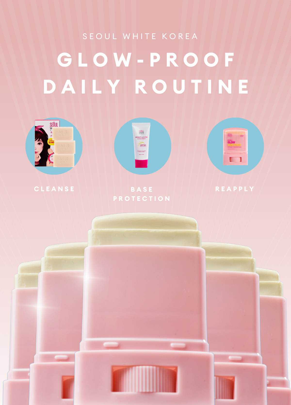 Seoul White Korea Invisible Glow Sun Stick 20g SPF50+ UVA/UVB PA ...