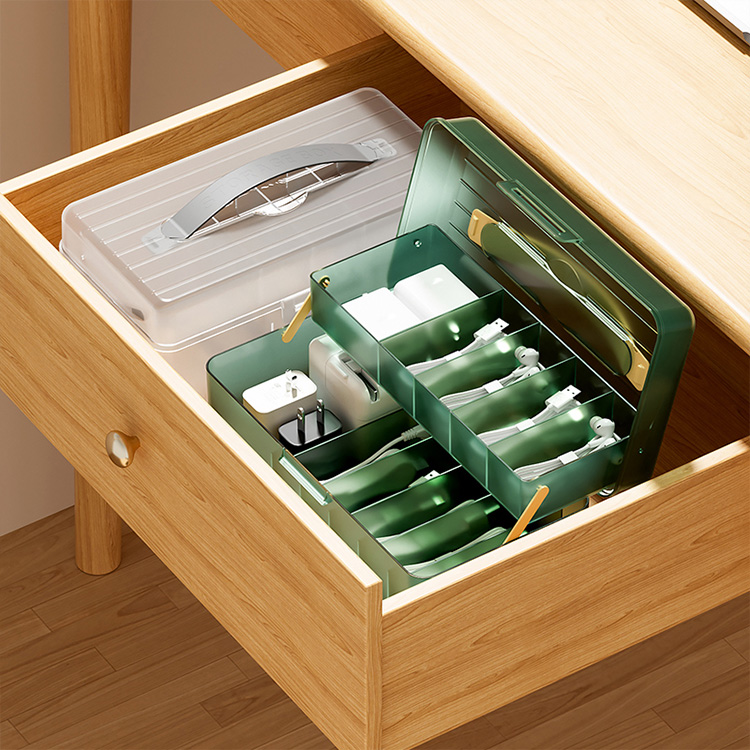 Large Data Cable Storage Box Organizer USB Cord Sorter Desktop Cable ...