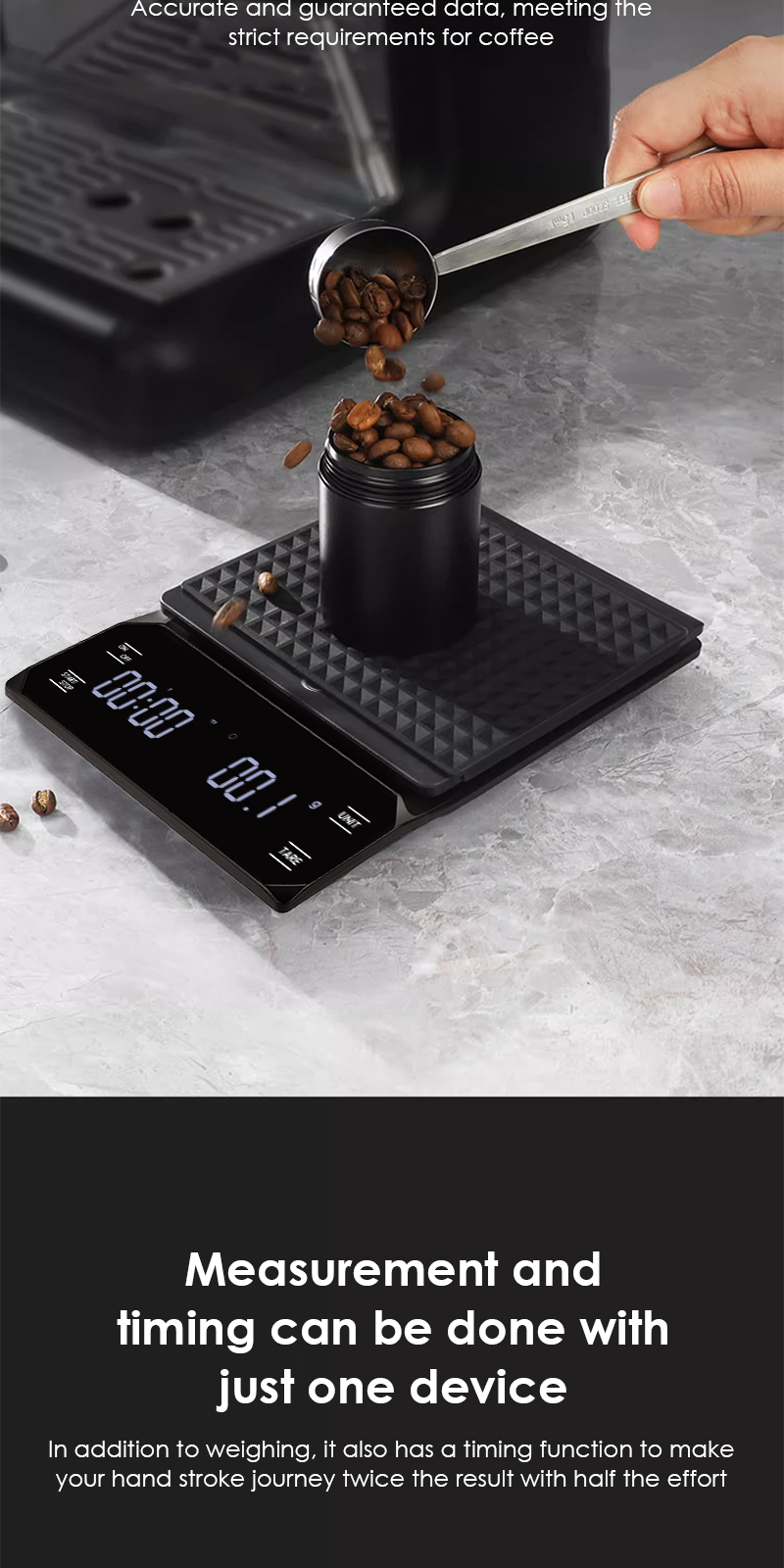 KANAZAWA Kitchen Digital Coffee Scale Touch Screen With Insulation Pad ...