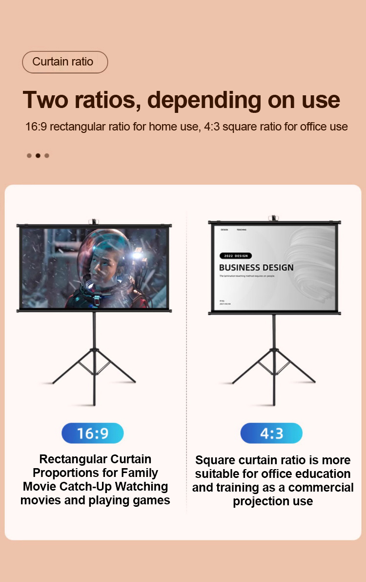MC&HOME 100 inch Big Projector Screen with Stand Dual Use Portable Wall ...