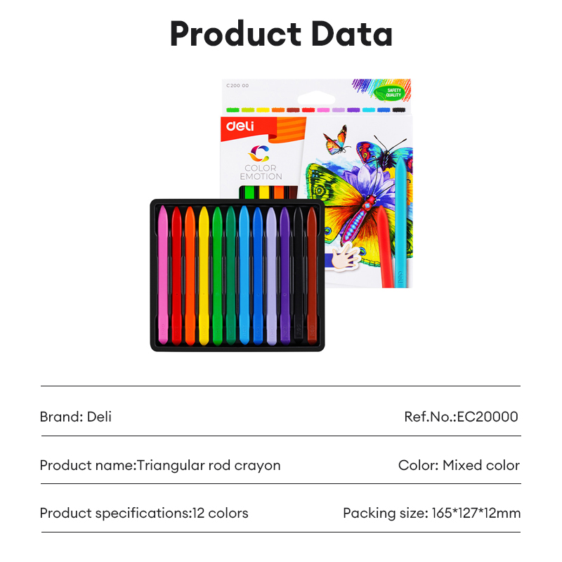 Deli 12/18/24 Colors Plastic Crayons Pencil Art Supplies Colors Pencil ...