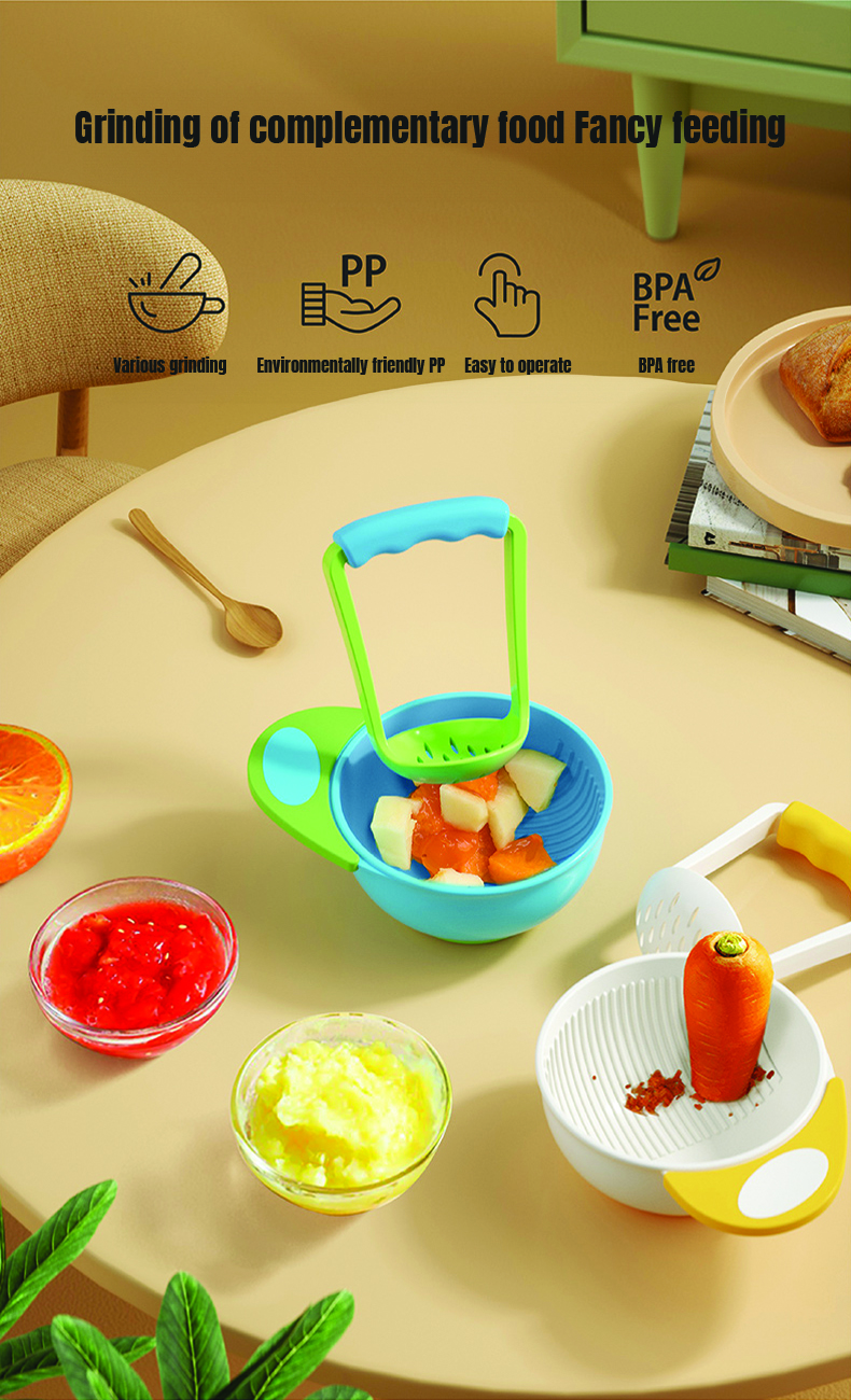 Baby Pro Baby Food Mash Bowl Set Fruit Vegetables Masher | Shopee ...