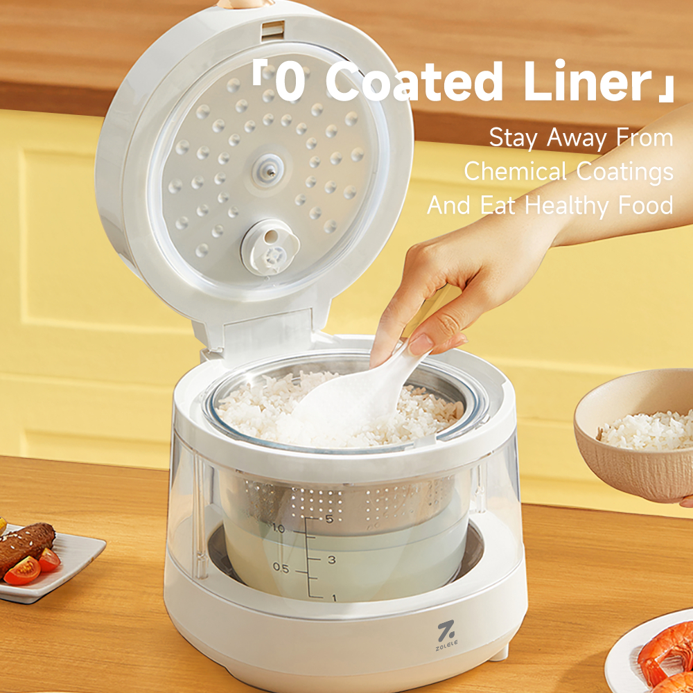 ZOLELE ZB800 Glass Rice Cooker 3L Visual Cooking 24h Smart Preset LCD ...