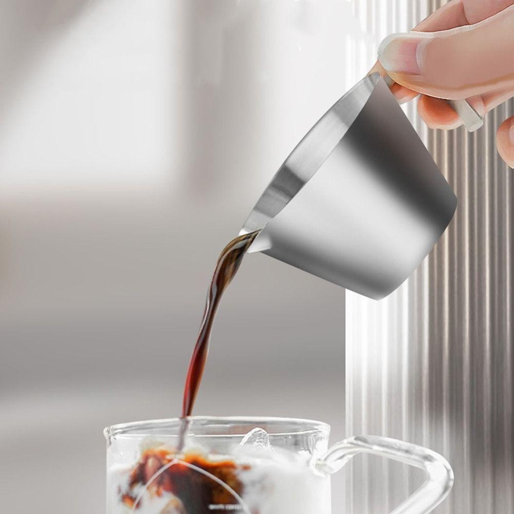 100ml Stainless Steel Espresso Pouring Cup with Handle Barista Coffee ...