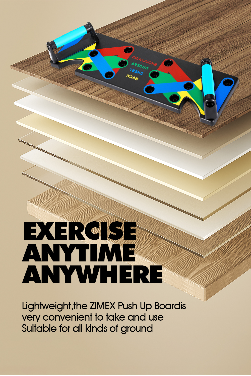 The Ultra Push System Push-up Bracket Board Portable for Home Fitness ...