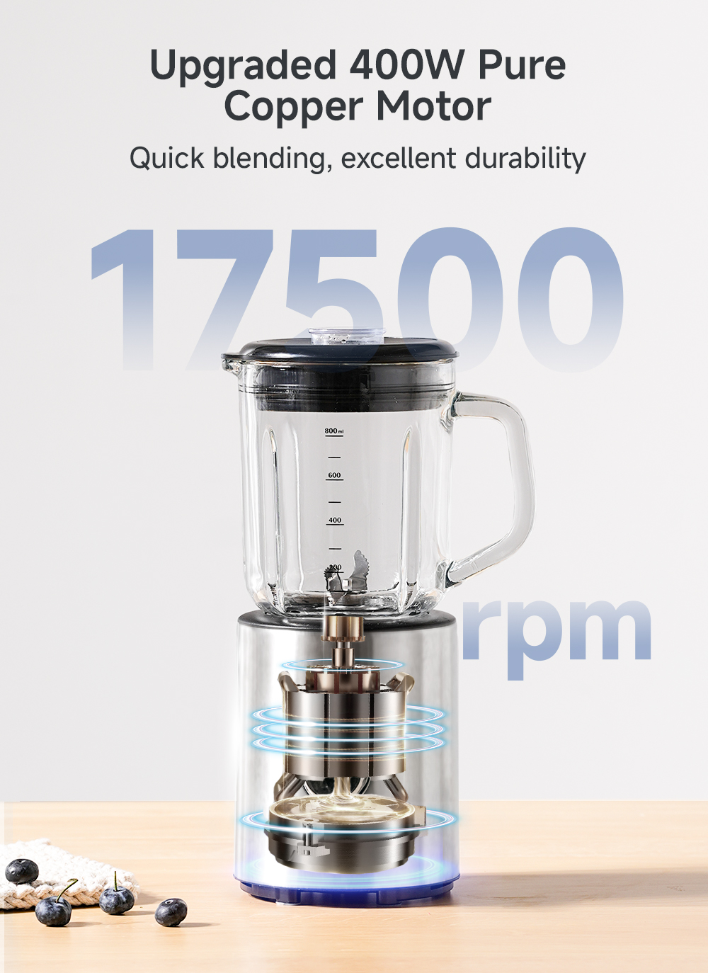 Simplus Ice Crusher Blender 0.8L Multi-functional 5-Speed 400W High ...