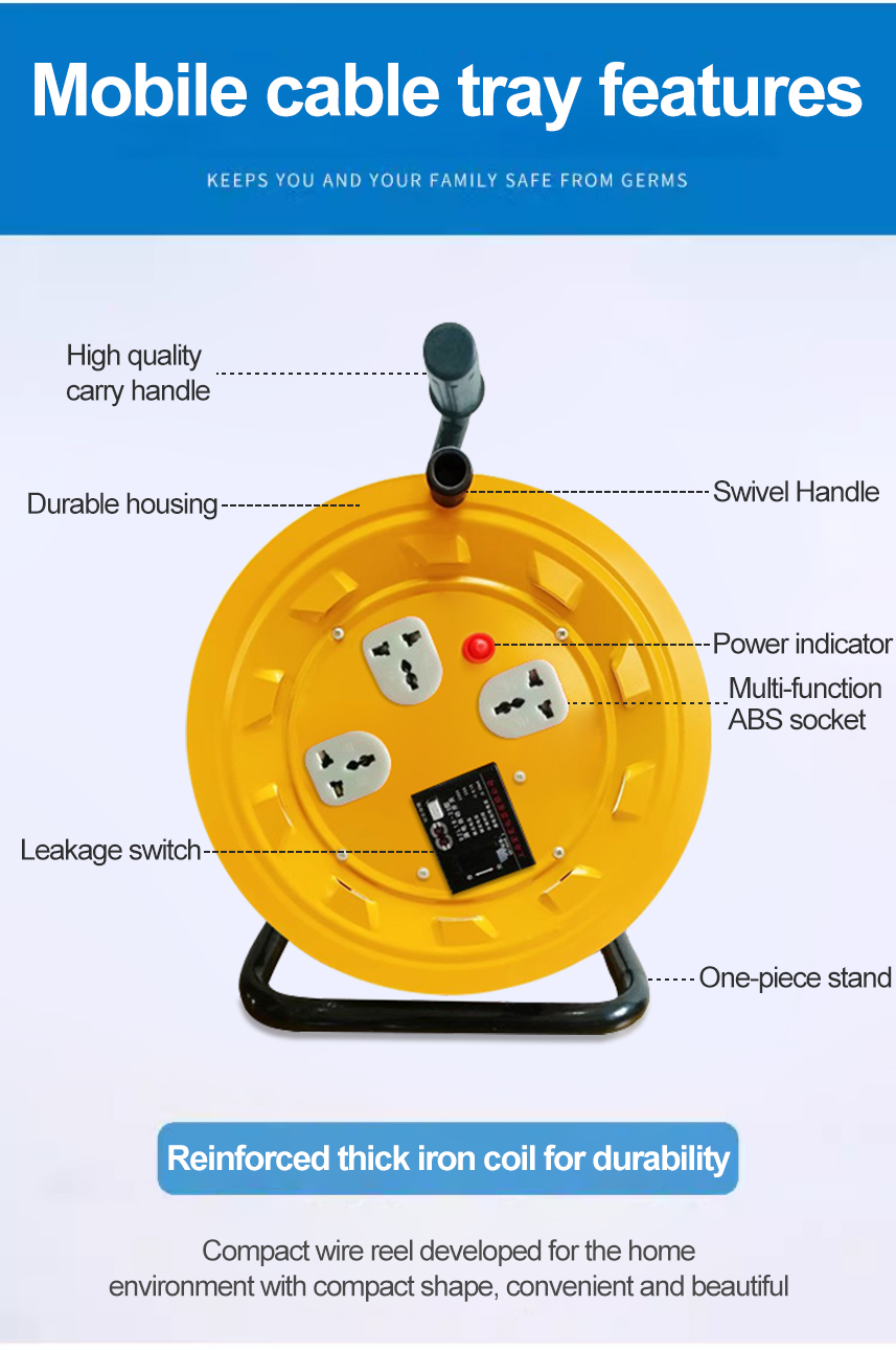 Industrial Extension Cable Reel Universal Outlet Socket Extension Cord ...