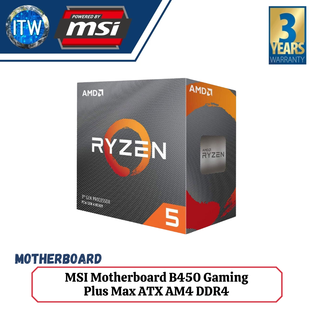 MSI Bundle Motherboard AMD Ryzen 5 3600 with B450 Gaming Plus Max | itw ...
