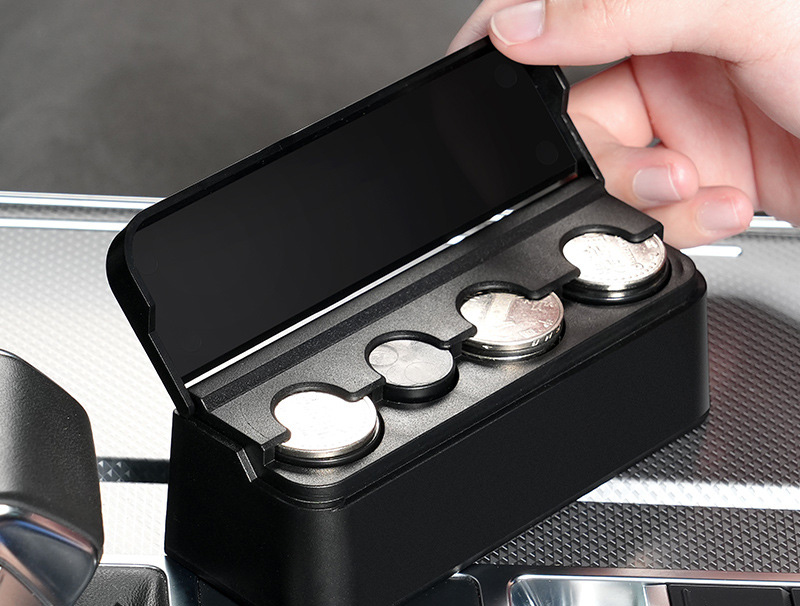 Portable Dust And Stain Proof Coin Storage Box 1PC Car Self-Adhesive ...