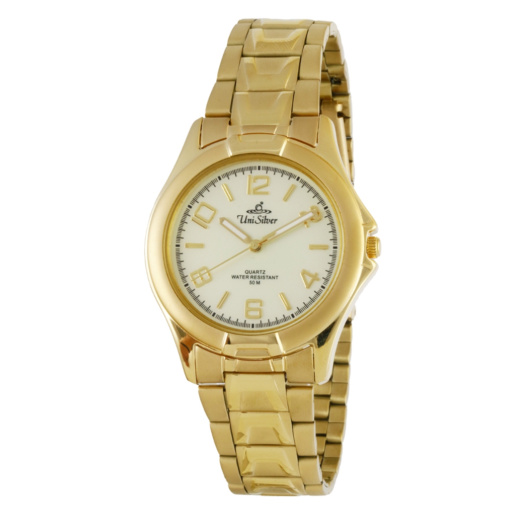 UniSilver TIME Men's Gold Analog Stainless steel watch KW210-1206 ...