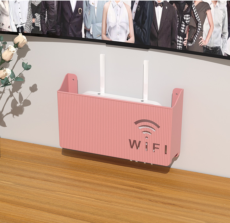 Multi-purpose Wall Mounted WIFI Router Storage Box Plastic Breathable ...