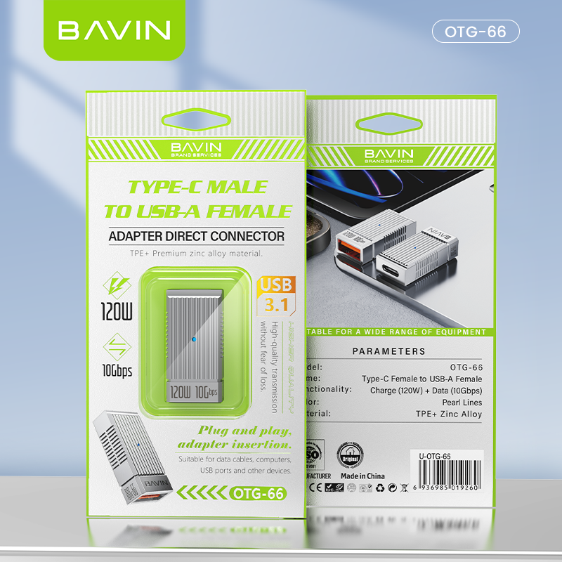BAVIN O66 120W Type-C to USB 3.1 Converter w/ 10Gbps Data Transfer ...
