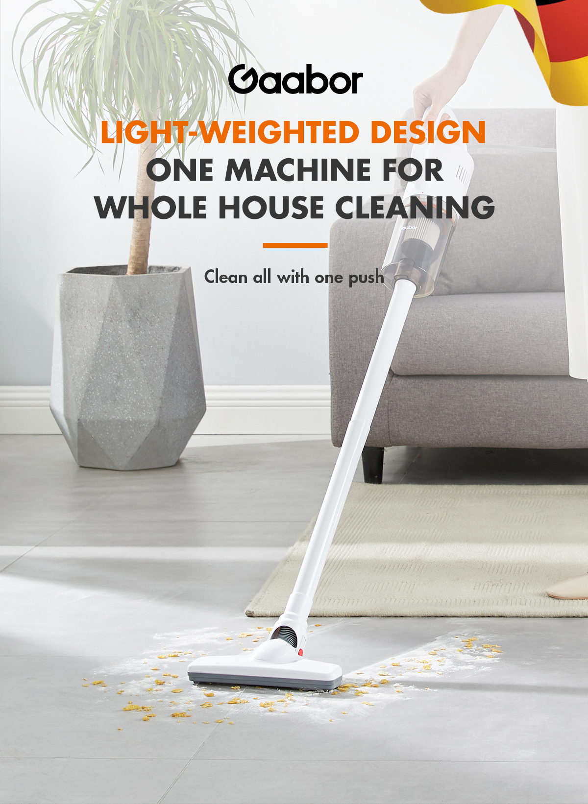 Gaabor Vacuum Cleaner Home Strong Sucking Household Multi-Use Handheld ...