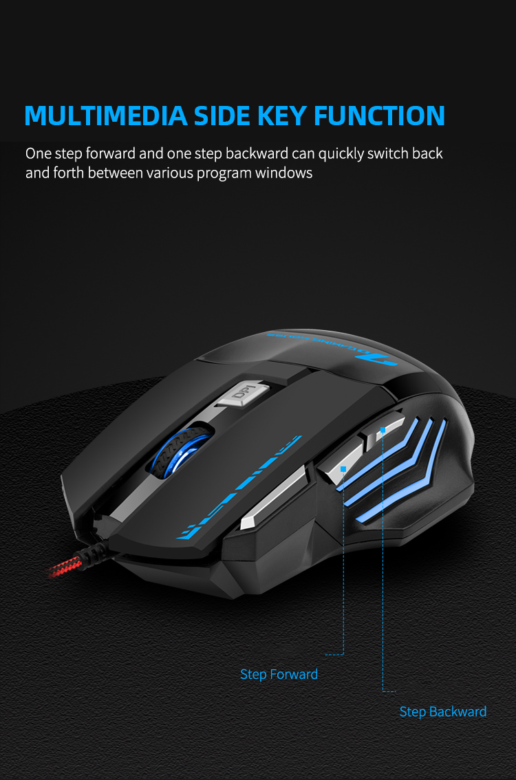 Zeus x Raiku Wired Gaming Mouse 4 DPI Adjustment LED Optical Mice 7 ...