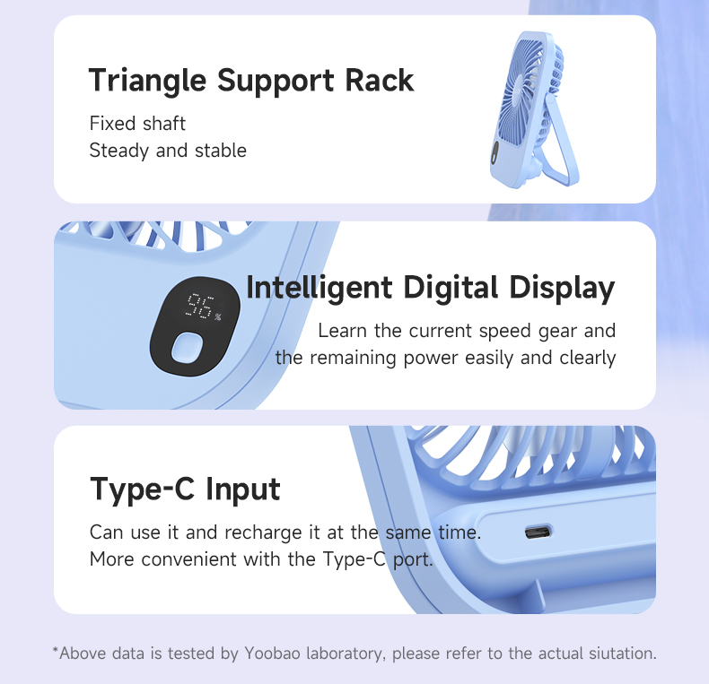 Yoobao Y-F01 Multi Functional Hand held Rechargeable Mini Fan 5000mAh ...