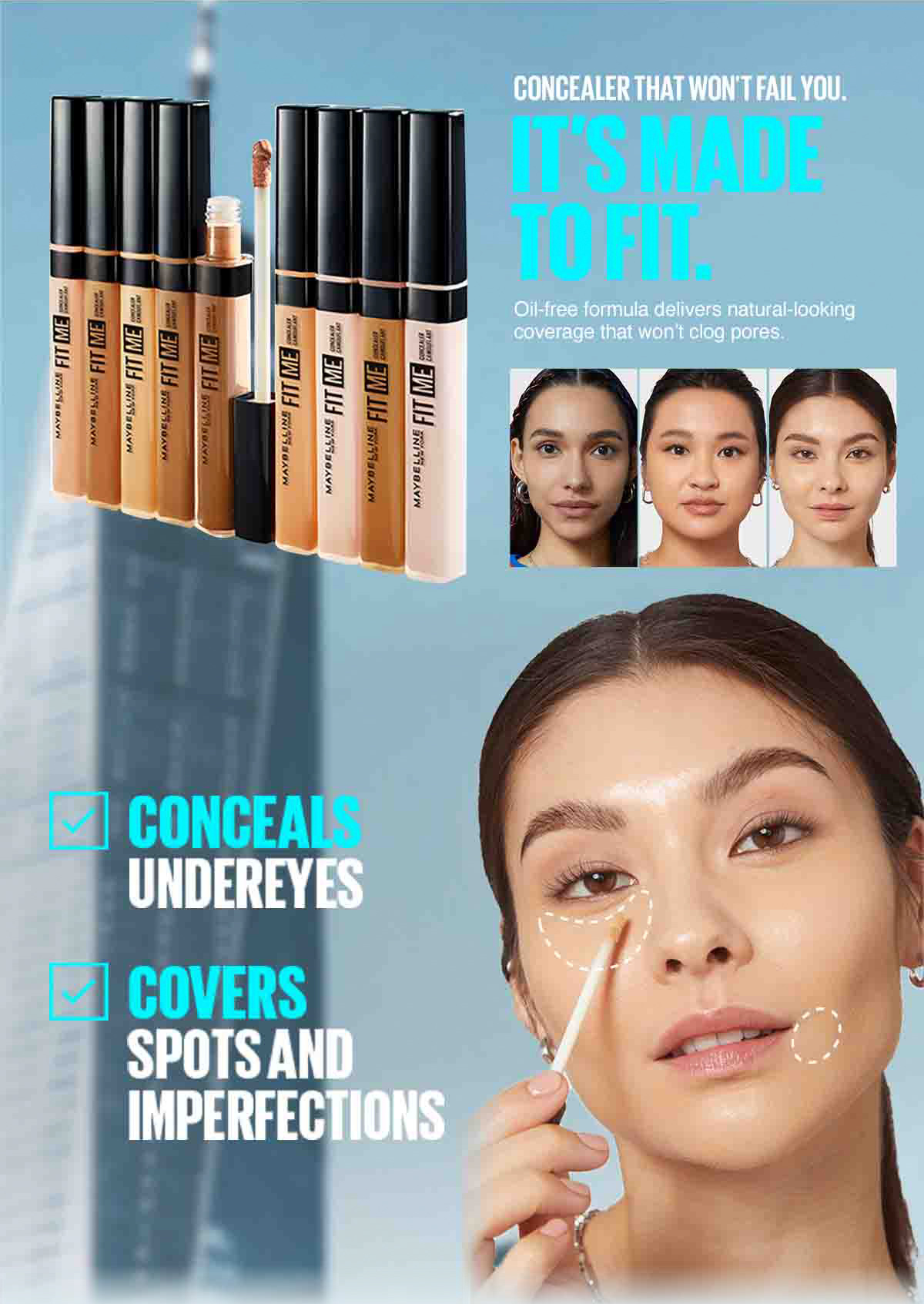 Maybelline Fit Me Retouch Set - Fit Me Compact Powder 118 + Fit Me ...