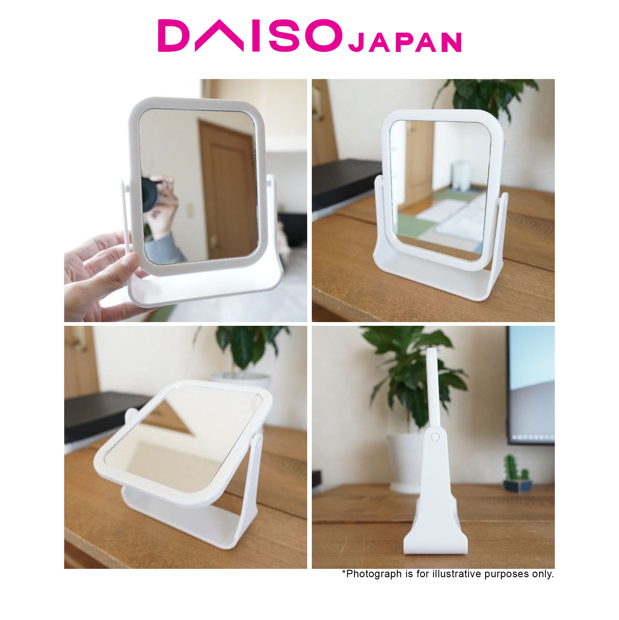 Daiso Square Stand Mirror | Shopee Philippines