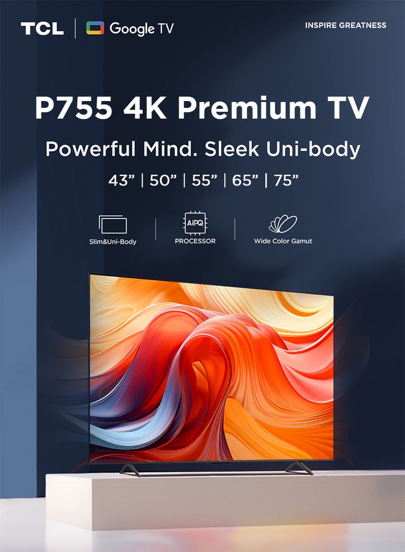 TCL 65 inch 4K UHD + HDR 10+ Google Smart TV - 65P755 (AiPQ Processor ...
