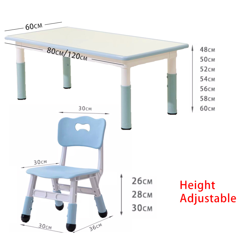Study Table for Kids With Chairs Height Adjustable Drawable Desktop 120 ...