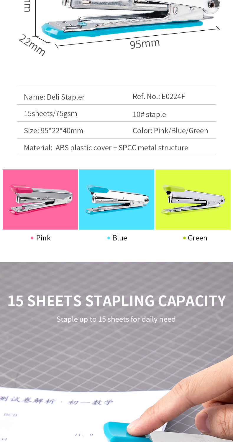 Deli Stapler with Remover 10# Staples Staplers Machine School Office Supplies | Shopee Philippines