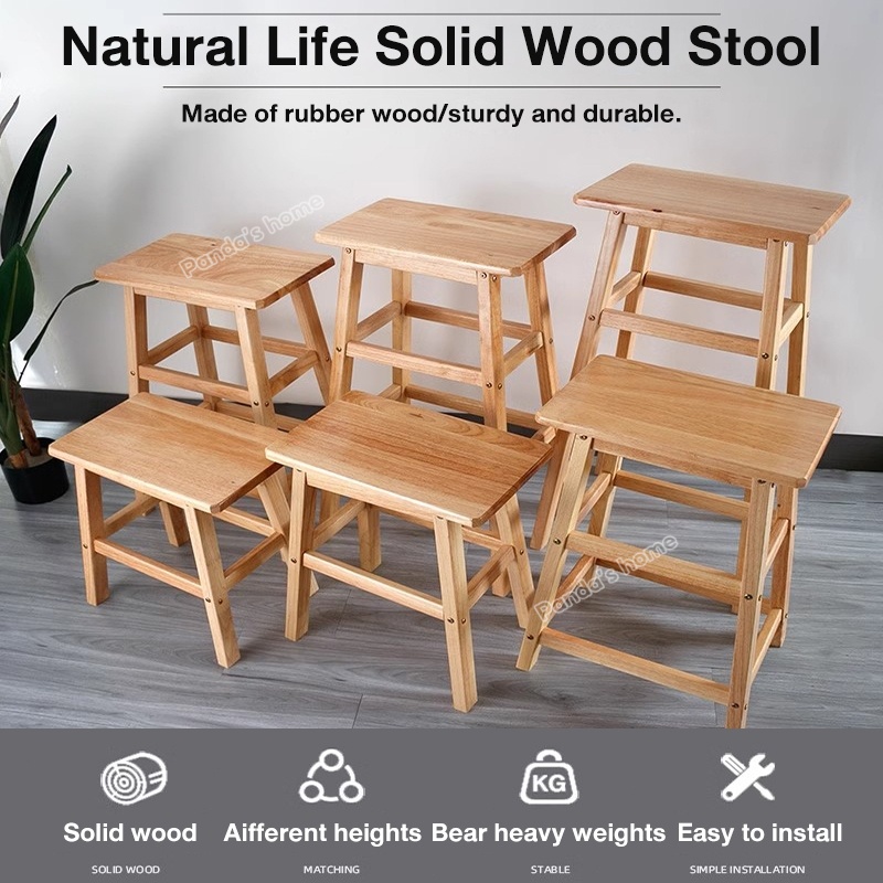 Solid Wood Stool Ladder Stool Bar Chair High Stool Bar Stool Dining ...