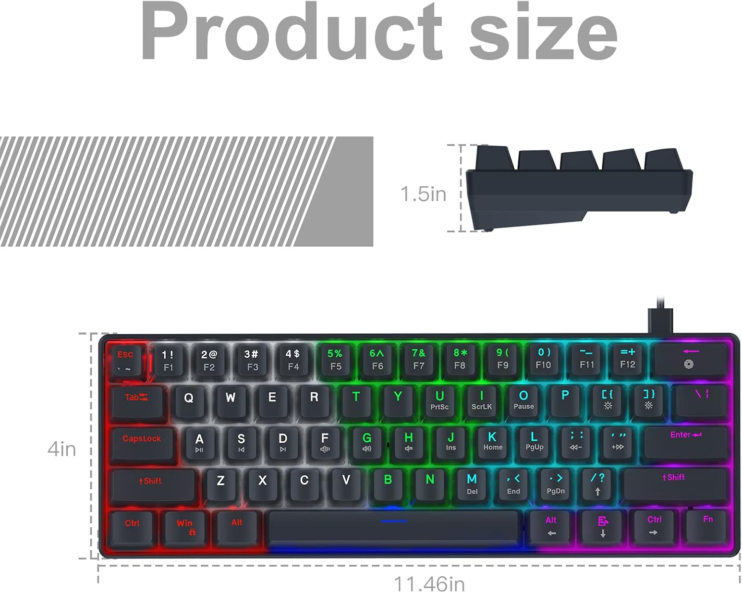 Zeus Z-G61 Wireless Mechanical Keyboard Bluetooth Tri-Mode With Brown ...